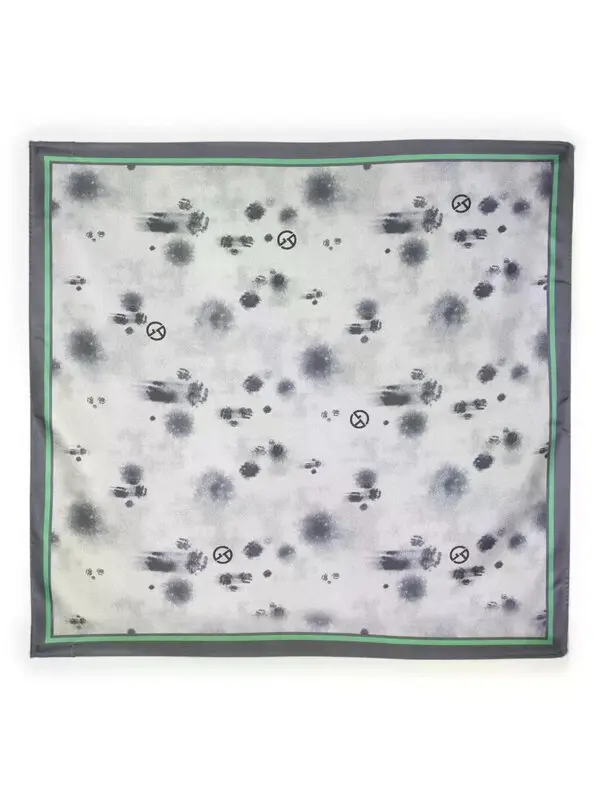 Giorgio Armani Logo-print Silk Foulard Scarf - Grey