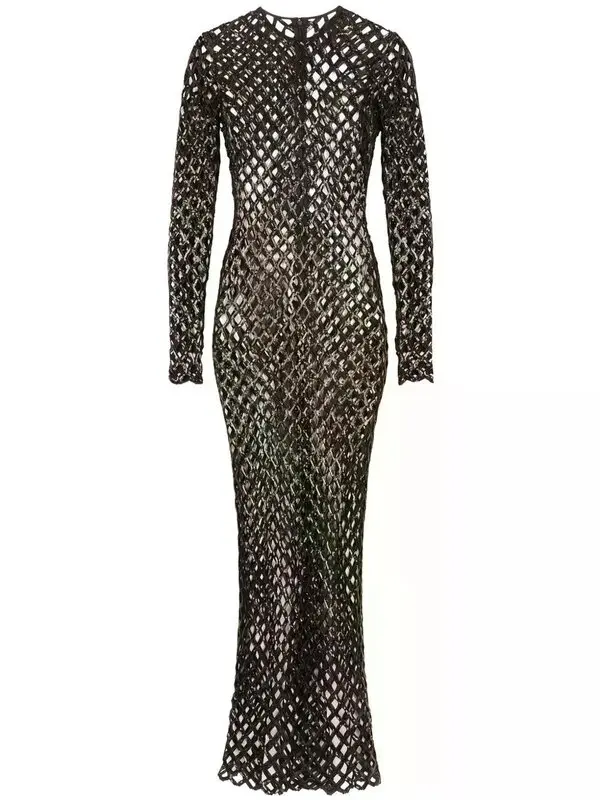 Dolce & Gabbana Maxi Sequinned Mesh Dress