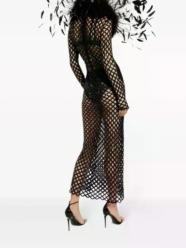 Dolce & Gabbana Maxi Sequinned Mesh Dress