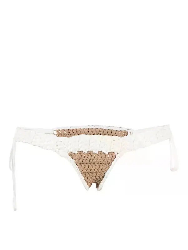 THE MANNEI Crochet-knit Bikini Bottom - White