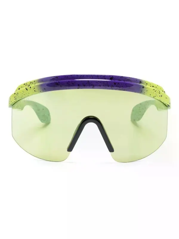 Gucci Oversize-frame Logo-embossed Sunglasses - Green