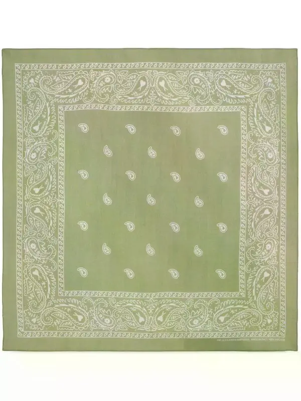 AMI Paris Paisley-print Scarf - Green