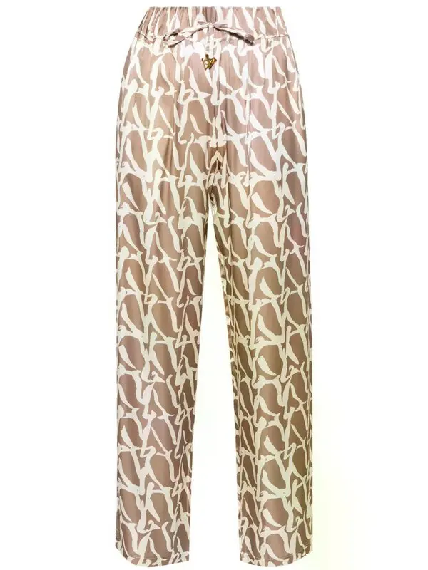 AERON Aurora Monogram-print Drawstring Trousers