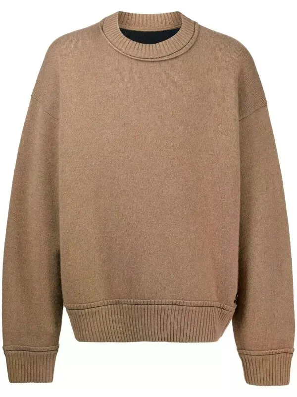 Sacai Crew-neck Logo-plaque Jumper