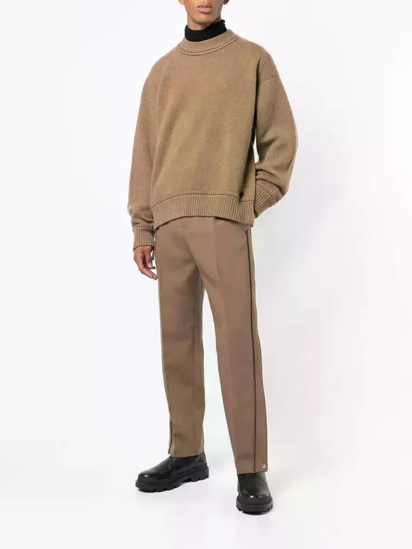 Sacai Crew-neck Logo-plaque Jumper