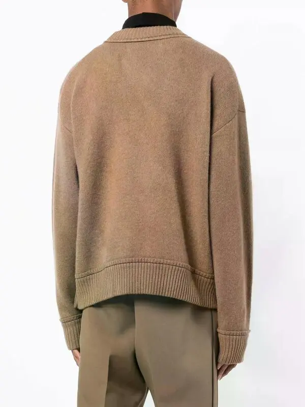 Sacai Crew-neck Logo-plaque Jumper