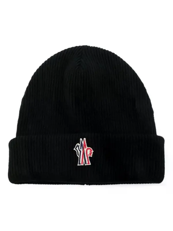 Moncler Embroidered-logo Beanie - Black