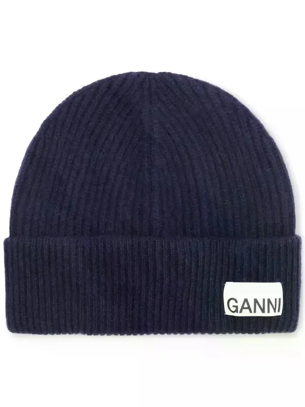 GANNI Ribbed-knit Beanie