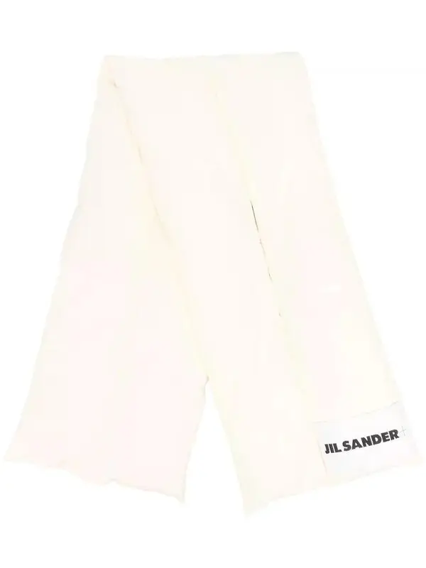 JIL SANDER Logo-print Padded Down Scarf - Neutrals