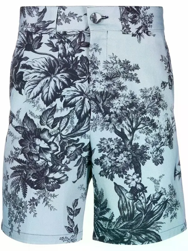 Erdem Floral-print Bermuda Shorts - Blue