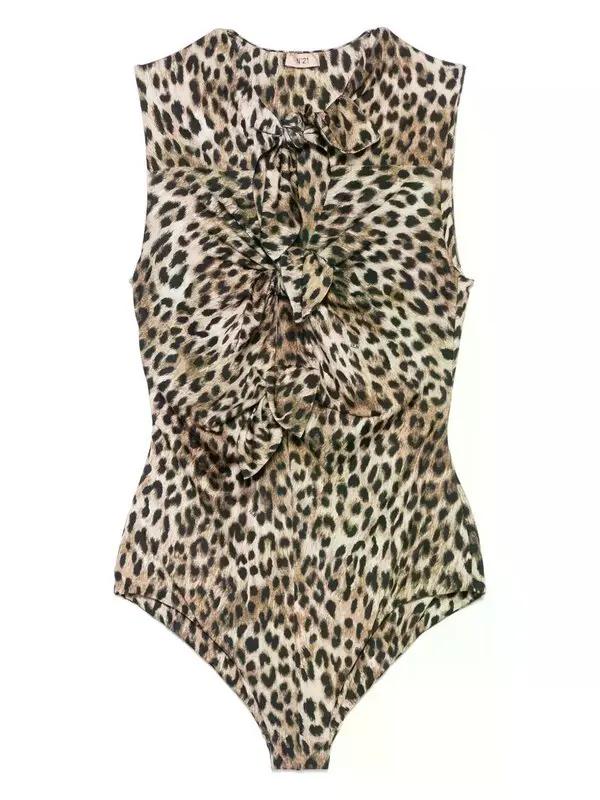 N°21 Leopard-print Swimsuit - Neutrals