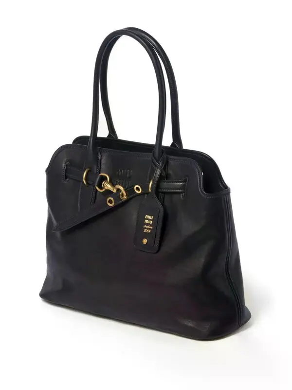 Miu Miu Medium Nappa Leather Tote - Black