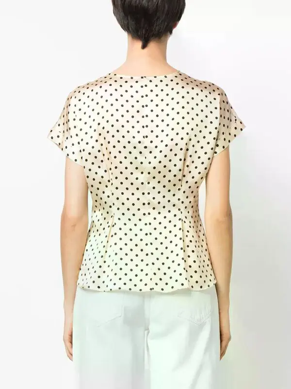 Aspesi Polka-dot Flared Silk Blouse