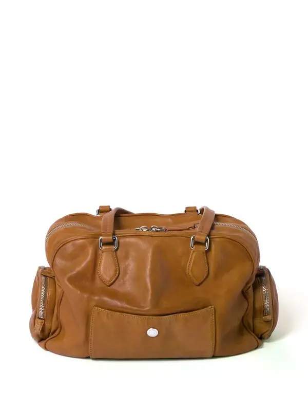 Miu Miu Logo-embossed Leather Tote Bag