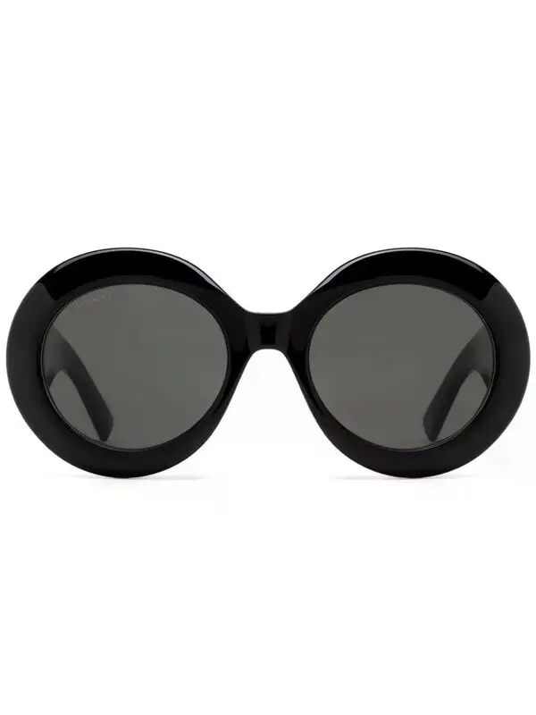 Gucci Interlocking G Oval-frame Sunglasses - Black