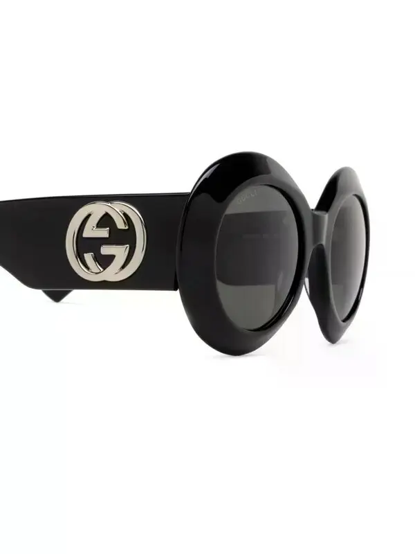 Gucci Oval Frame Sunglasses - Black