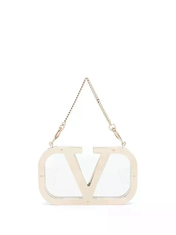 Valentino Garavani Vlogo Signature Clear Clutch - Metallic