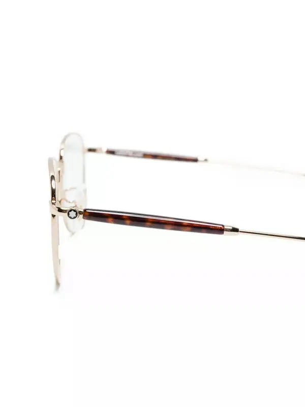 Montblanc Oval-frame Glasses - Gold