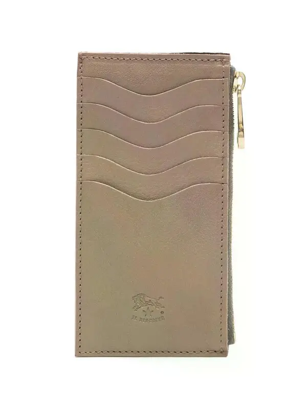 Il Bisonte Vertical Leather Wallet - Neutrals