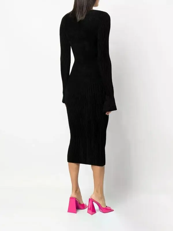 ANDREĀDAMO Cut-out Ribbed Midi Dress