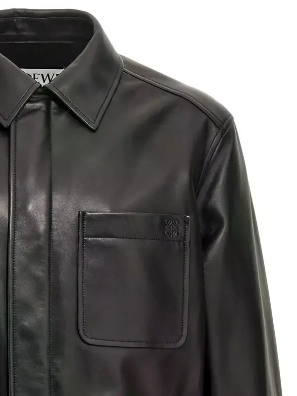 Loewe Long-sleeve Leather Overshirt