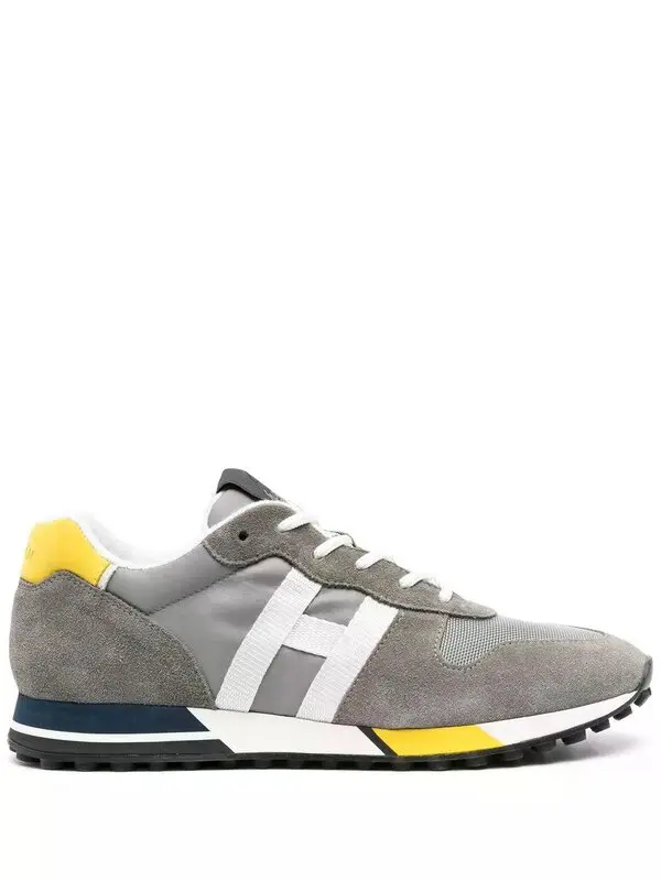 Hogan Panelled Suede Sneakers - Grey