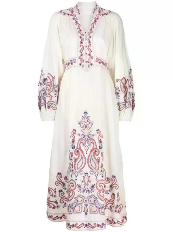 Zimmermann Devi Floral-embroidered Midi Dress
