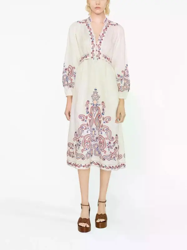 Zimmermann Devi Floral-embroidered Midi Dress