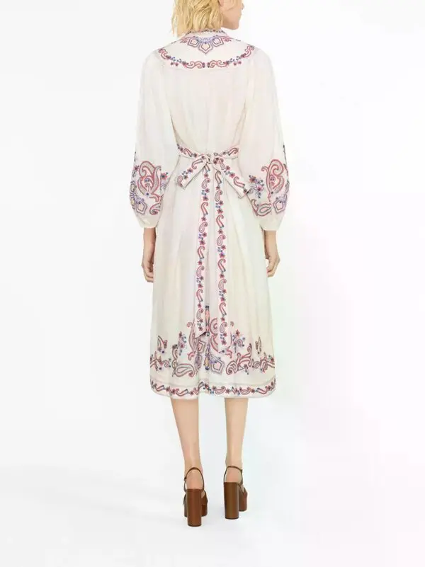 Zimmermann Devi Floral-embroidered Midi Dress