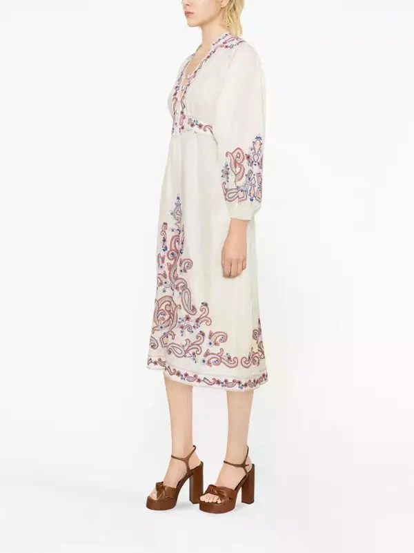 Zimmermann Devi Floral-embroidered Midi Dress