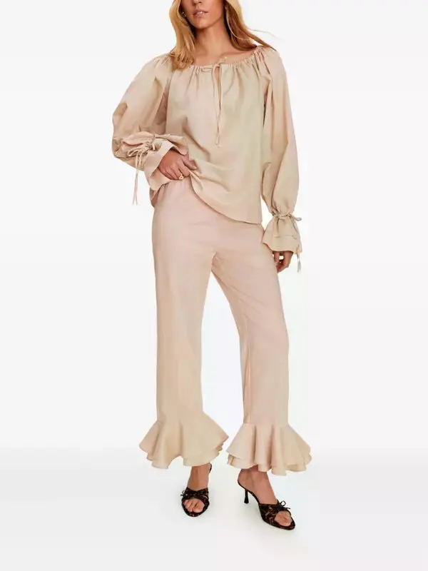 Sleeper Peplum Hem Trousers - Neutrals