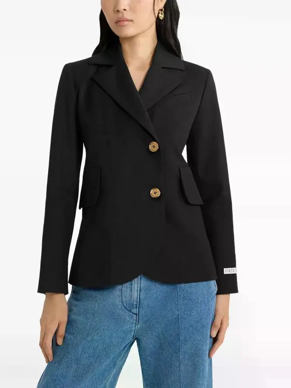 PATOU Belted Twill Blazer - Black