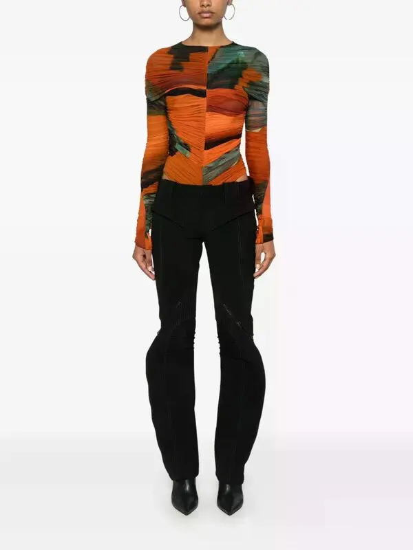 MUGLER Archive-print Mesh Bodysuit