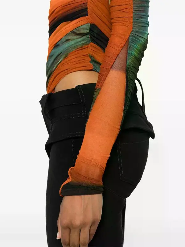 MUGLER Archive-print Mesh Bodysuit