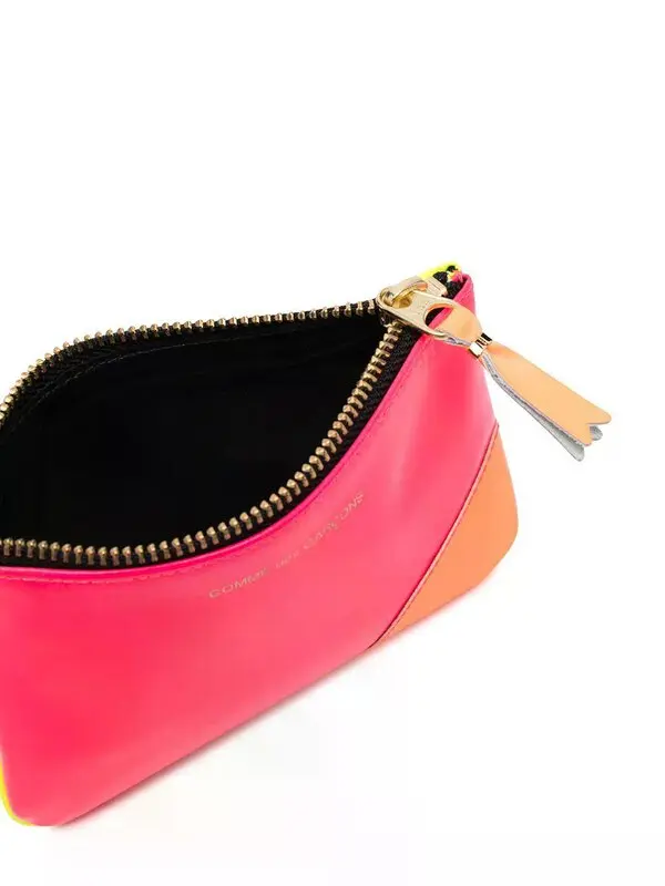 Comme Des Garçons Colour-block Zipped Wallet - Pink