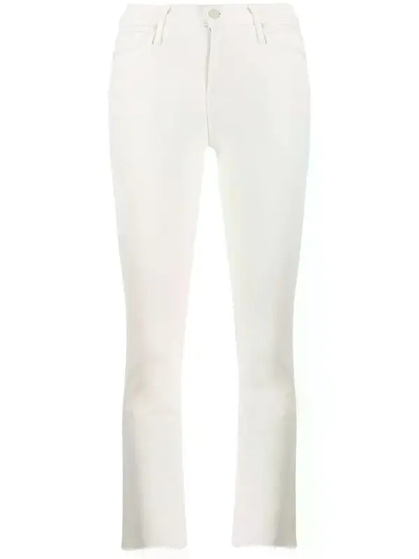MOTHER Cream Puffs Flared Cropped Jeans
