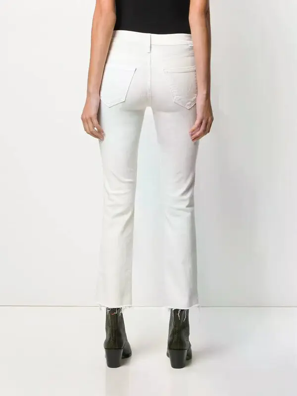 MOTHER Cream Puffs Flared Cropped Jeans