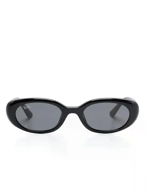 Ray-ban Sunglasses With Acetate Oval Frame And Blue Tinted Lenses - Black