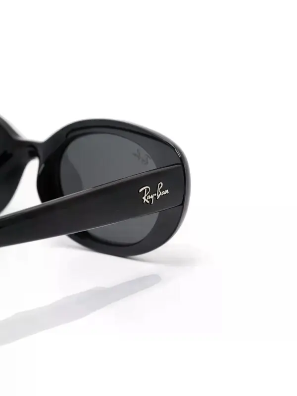 Ray-ban Sunglasses With Acetate Oval Frame And Blue Tinted Lenses - Black