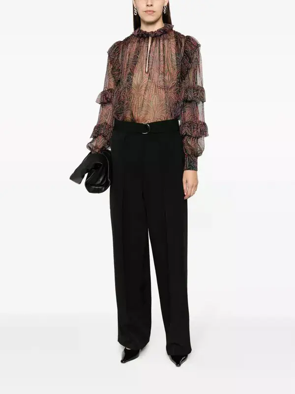Etro Ruffled Paisley-print Silk Blouse