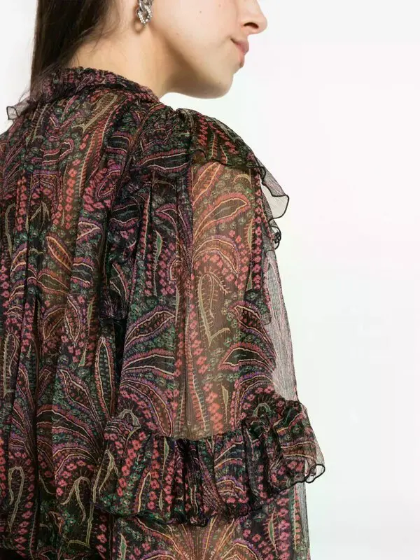 Etro Ruffled Paisley-print Silk Blouse