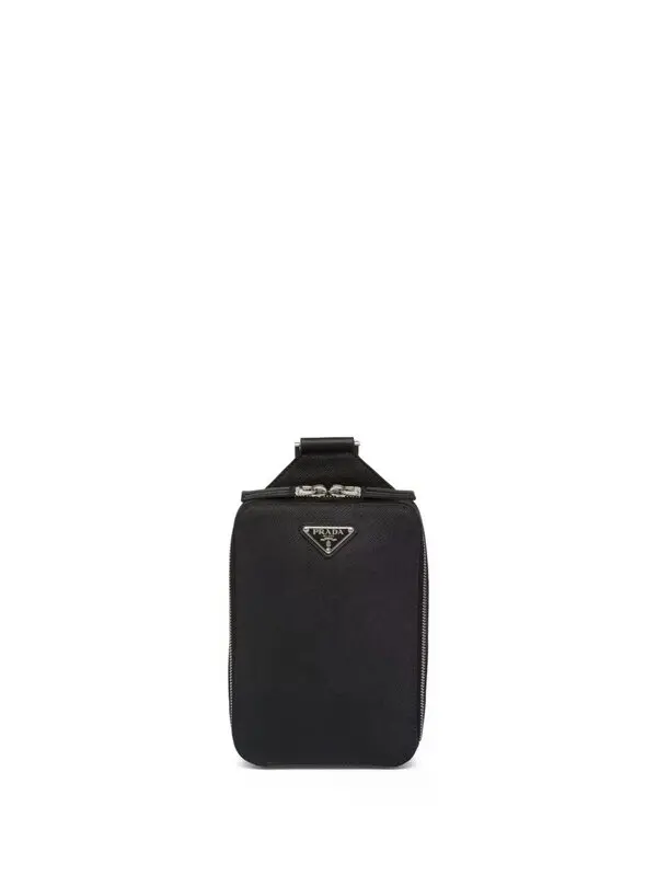 Prada Brique Leather Shoulder Bag - Black