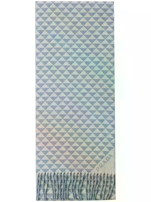 Prada Symbole-geometric Motif Scarf - Blue