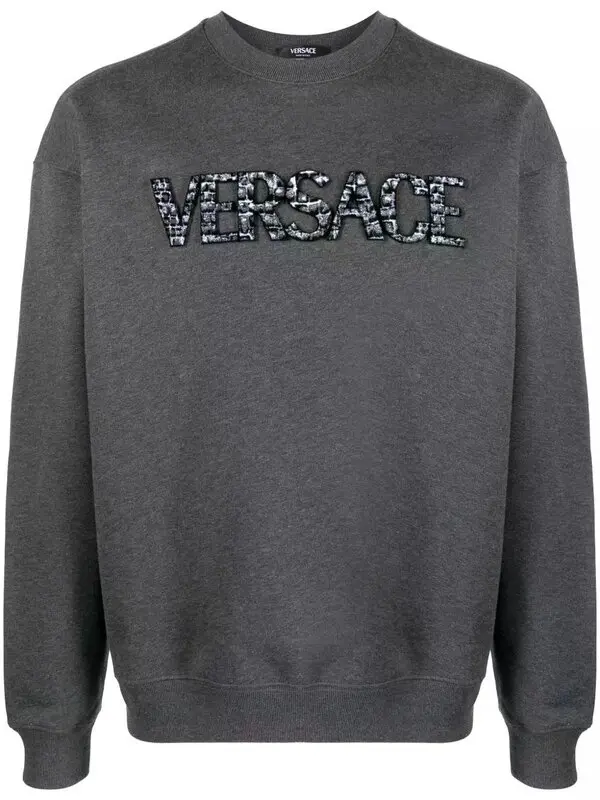 Versace Logo-patch Cotton Sweatshirt