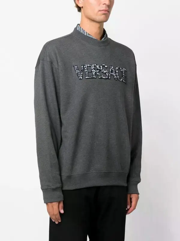 Versace Logo-patch Cotton Sweatshirt