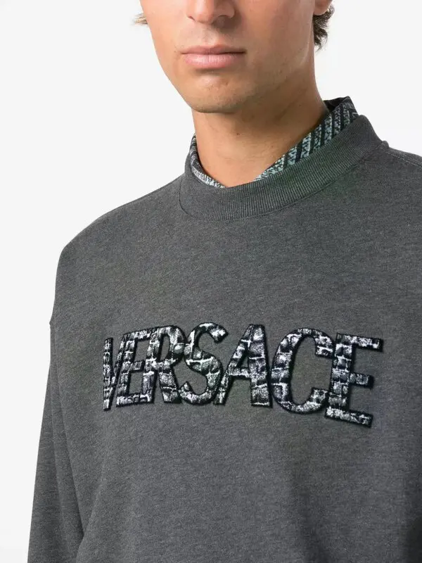 Versace Logo-patch Cotton Sweatshirt