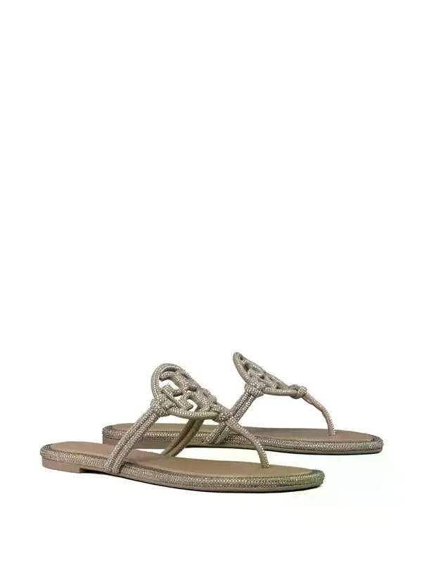 Tory Burch Miller Leather Slides - Neutrals