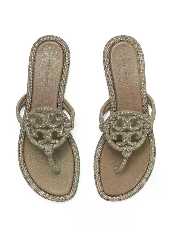 Tory Burch Miller Leather Slides - Neutrals