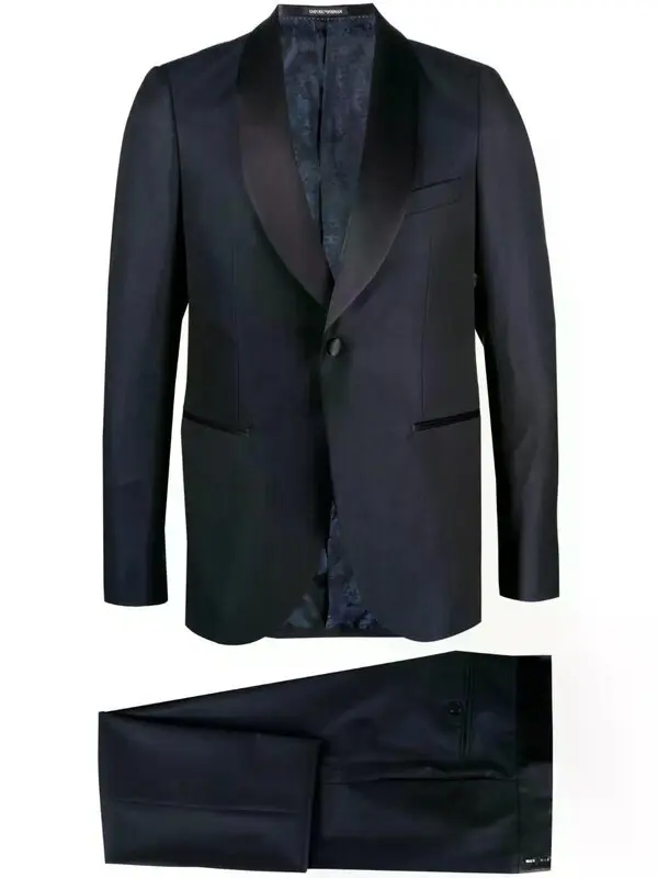 Emporio Armani Satin-lapel Dinner Suit - Blue