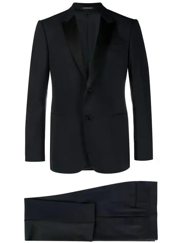Emporio Armani Satin-trim Single-breasted Suit
